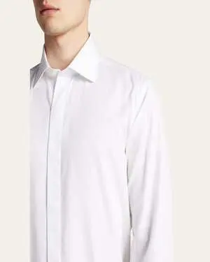 Bergdorf Goodman Formal Twill Fly-front Dress Shirt