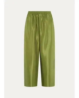 Eskandar Japanese Trousers Lime Dark