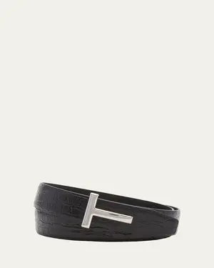 TOM FORD TOM FORD Signature T Reversible Leather Belt 1n001 Black