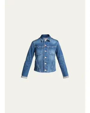 L'Agence Janelle Raw-edge Denim Jacket - Authentique