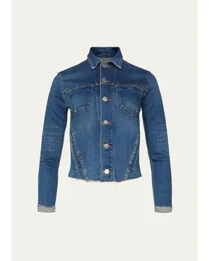 L'AGENCE Janelle Raw-edge Denim Jacket - Authentique