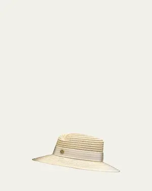 MAISON MICHEL Virginie Straw Fedora Hat - White