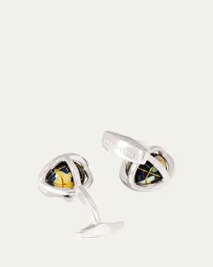 Tateossian Blue Lapis Globe Cuff Links - Silver