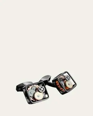 Tateossian Gunmetal Gear Cuff Links, Silvertone - Silver