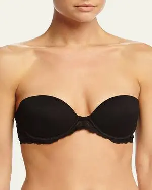 Natori Feathers Strapless Plunge Bra - Black