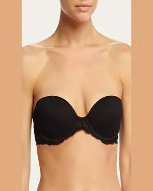 Natori Feathers Strapless Plunge Bra - Black