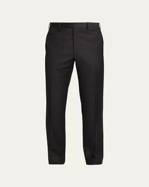 Brioni Solid Wool Trousers - Black