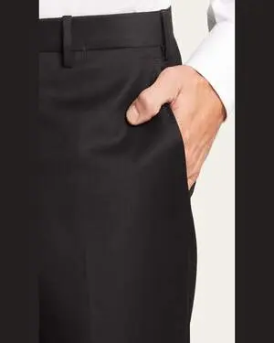 Brioni Solid Wool Trousers - Black