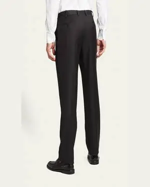 Brioni Solid Wool Trousers - Black