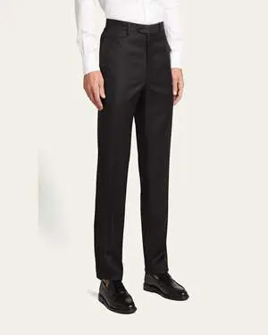 Brioni Solid Wool Trousers - Black