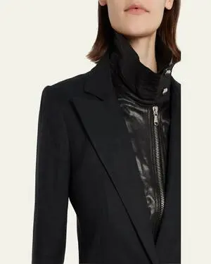 Veronica Beard Lamb Leather Moto Dickey
