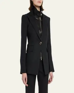 Veronica Beard Lamb Leather Moto Dickey