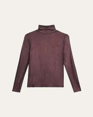 Majestic Filatures Metallic Turtleneck Top