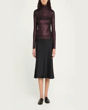 Majestic Filatures Metallic Turtleneck Top
