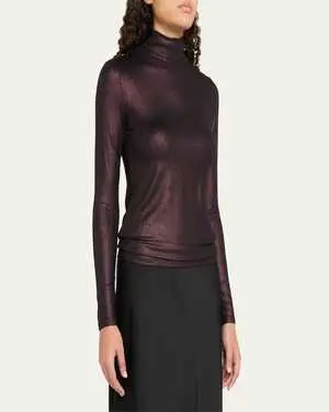 Majestic Filatures Metallic Turtleneck Top