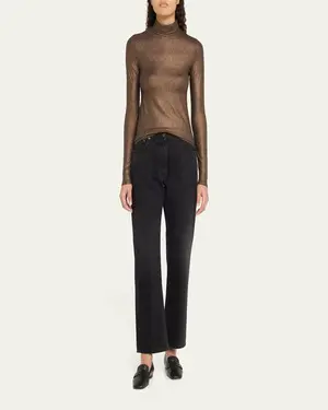 Majestic Filatures Metallic Turtleneck Top