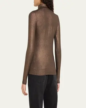 Majestic Filatures Metallic Turtleneck Top