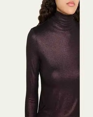 Majestic Filatures Metallic Turtleneck Top