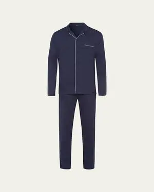 Hanro Men's Night & Day Knit Pajama Set Black Iris