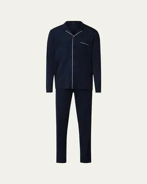 Hanro Night & Day Knit Pajama Set - Deep Navy
