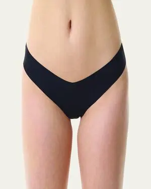 Commando Low-rise Cotton Thong - Black