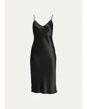 L'Agence Jodie Silk Slip Dress - Black