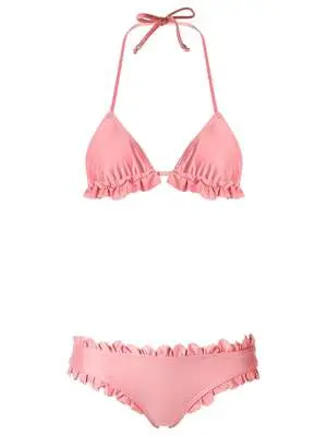 AMIR SLAMA Ruffled-trim Bikini - Pink