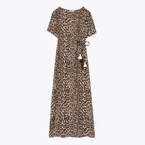 Tory Burch Tory Burch Printed Long Caftan Sand