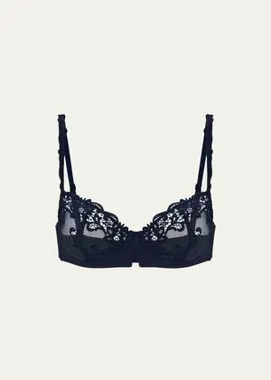 Simone Perele Saga Non-Padded Lace Demi Bra Endless Blue