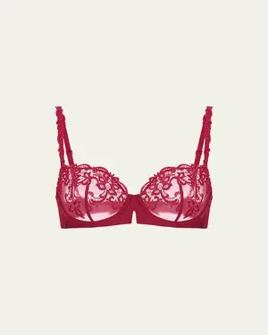 Simone Perele Saga Non-Padded Lace Demi Bra Lipstick
