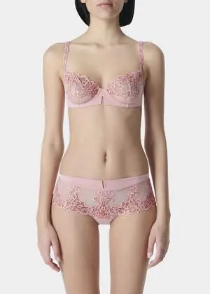 Simone Perele Saga Non-Padded Lace Demi Bra Rose Verone