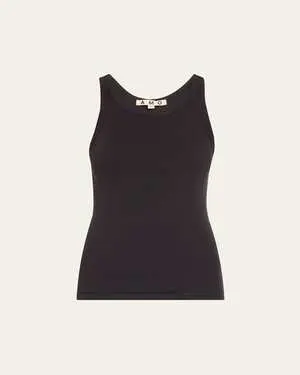 AMO Long Ribbed Tank Top - Vintage Black