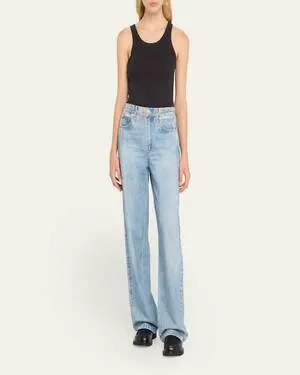 AMO Long Ribbed Tank Top - Vintage Black