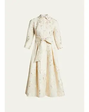 Rickie Freeman For Teri Jon Metallic Jacquard Shirtdress - Chmpgn
