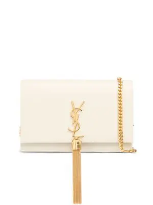 Saint Laurent Kate Leather Shoulder Bag Crema Soft