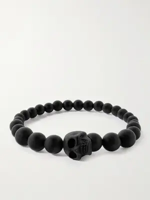Alexander McQueen Resin Bead Bracelet - Black