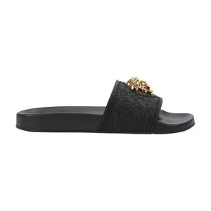 Versace Pool Slide - Nero Oro Caldo
