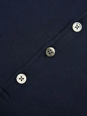 Thom Browne Logo-patch Short-sleeve Polo Shirt - Blue