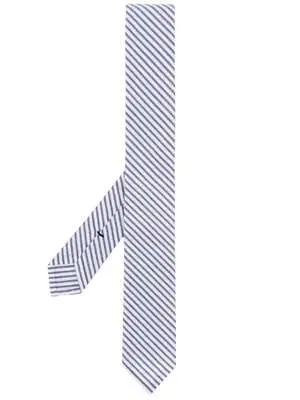 Thom Browne Seersucker Stripe Tie - Blue