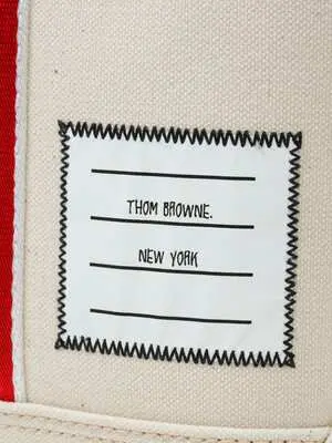 Thom Browne Double Face Canvas Small Tool Tote - White