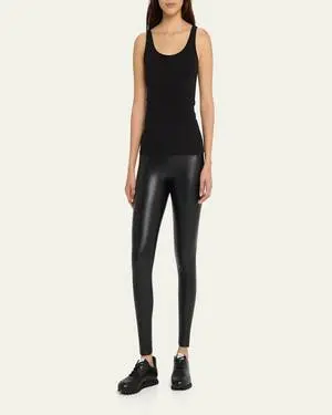 Commando Classic Faux-leather Leggings - Black