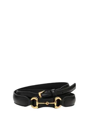 Gucci 2.3cm Horsebit Leather Belt
