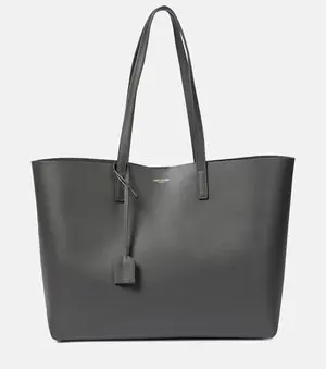 Saint Laurent Shopping E/w Leather Tote Bag - Grey