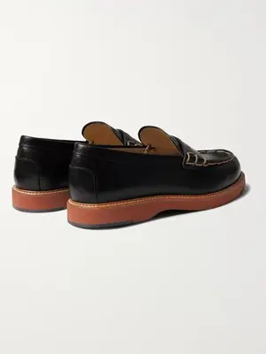 TOD'S Contrast-stitched Leather Loafers