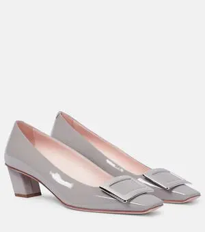 ROGER VIVIER Belle Vivier 45 Patent Leather Pumps - Grey