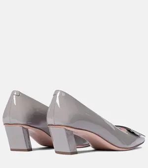 ROGER VIVIER Belle Vivier 45 Patent Leather Pumps - Grey