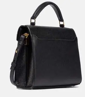 Saint Laurent Cassandra Mini Leather Shoulder Bag - Black