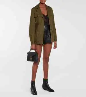 Saint Laurent Cassandra Mini Leather Shoulder Bag - Black