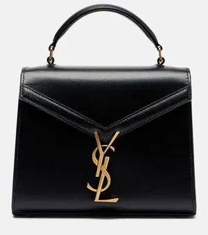 Saint Laurent Cassandra Mini Leather Shoulder Bag - Black