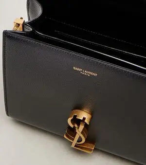 Saint Laurent Cassandra Mini Leather Shoulder Bag - Black